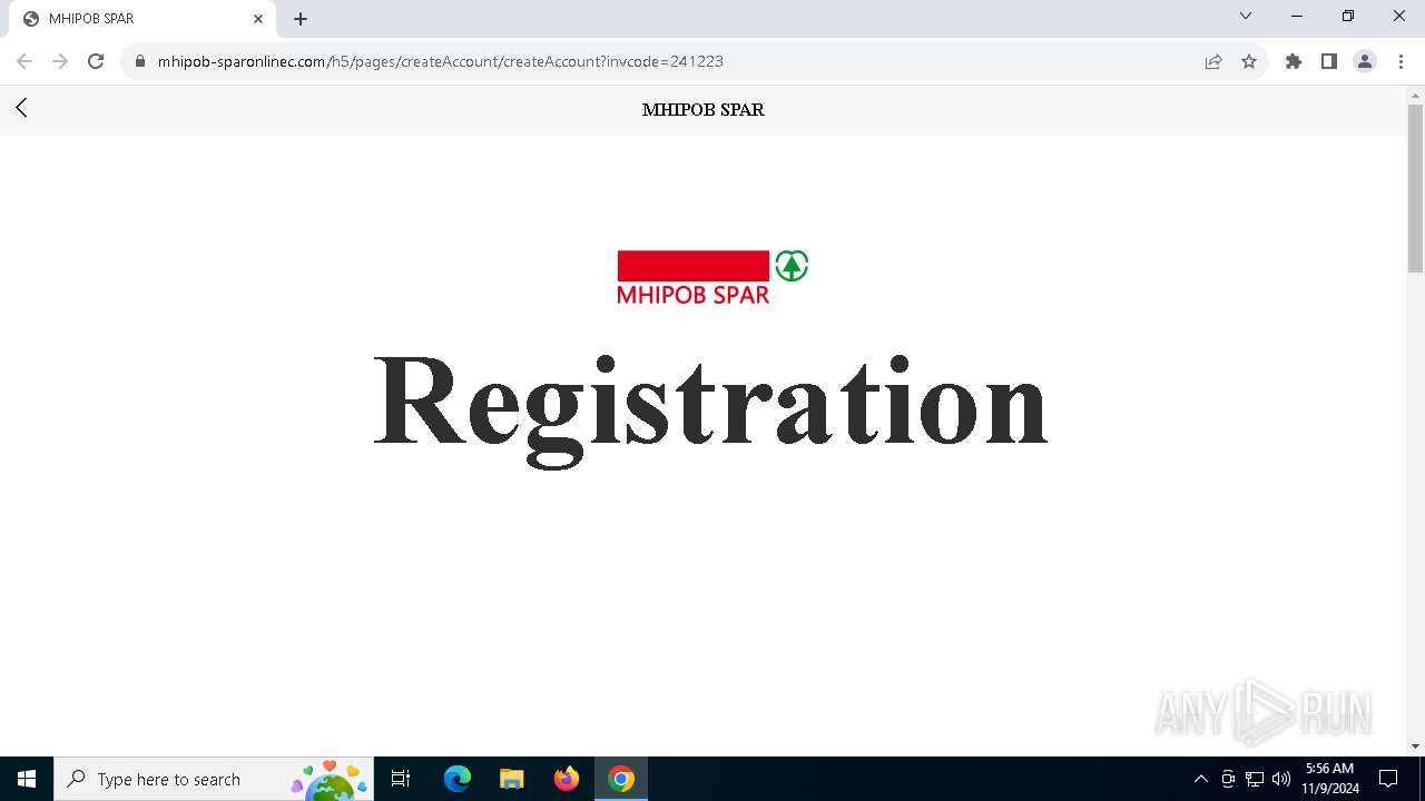 Malware analysis https://mhipob-sparonlinec.com/h5/pages/createAccount ...