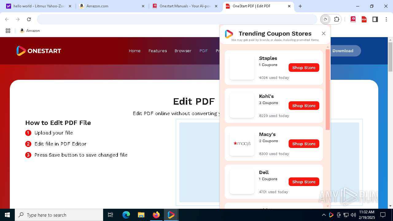 Malware analysis onestart.ai Malicious activity | ANY.RUN - Malware Sandbox Online