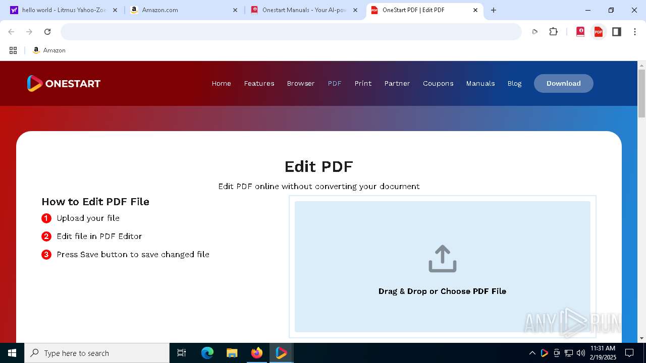 Malware analysis onestart.ai Malicious activity | ANY.RUN - Malware Sandbox Online
