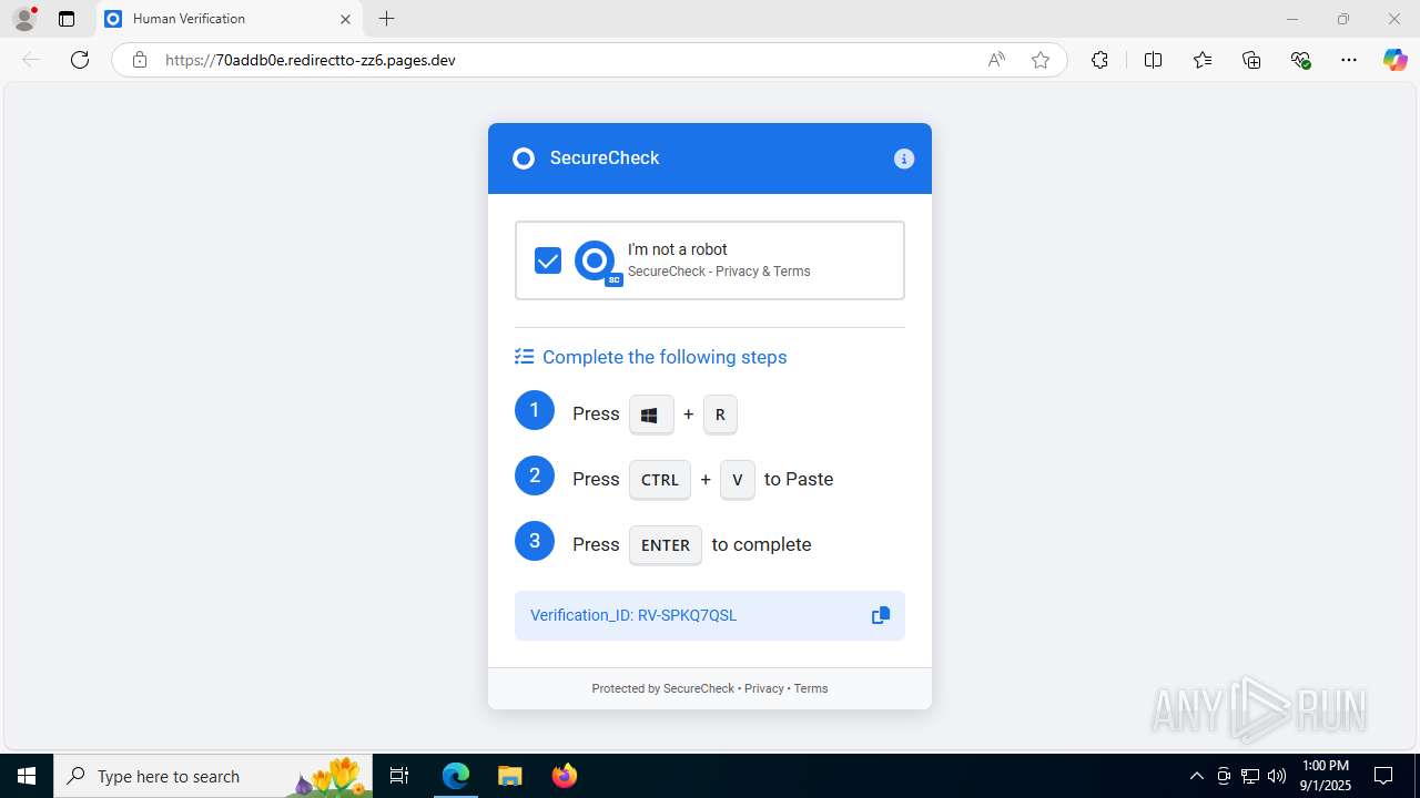 Analysis https://70addb0e.redirectto-zz6.pages.dev/ Malicious activity - Interactive analysis ...