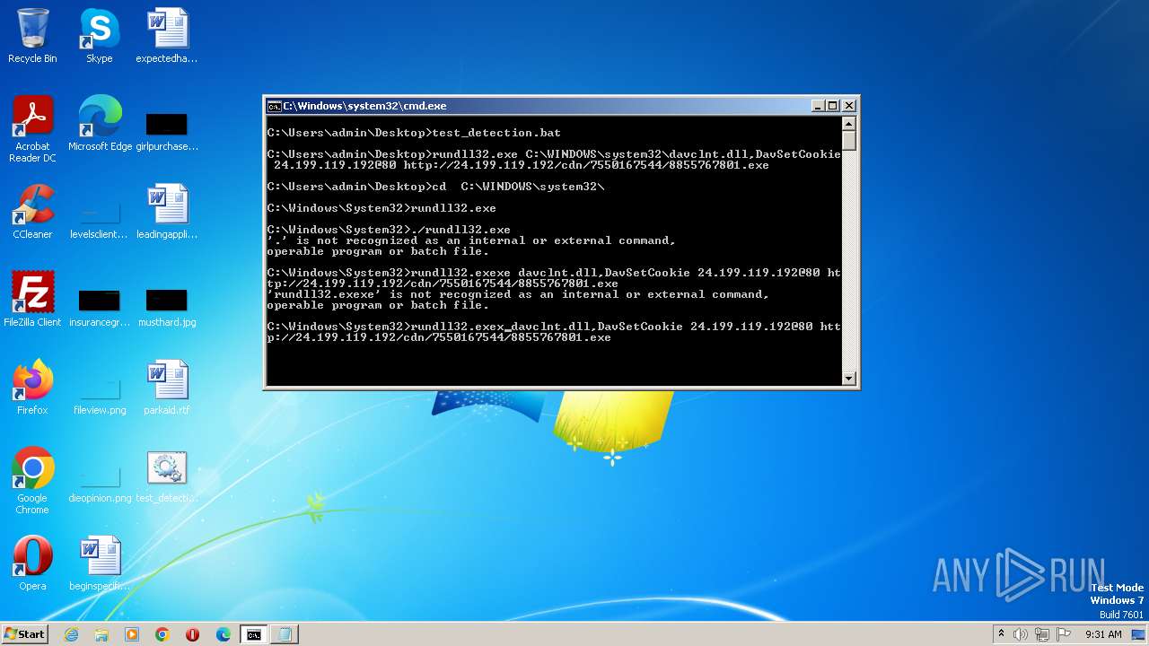 Malware Analysis Test Detection.bat Malicious Activity