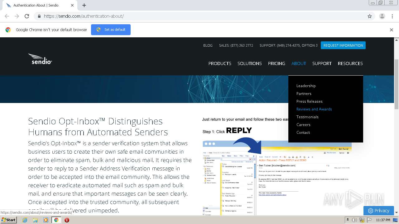 Malware analysis http://www.sendio.com/authentication-about Malicious activity | ANY.RUN ...