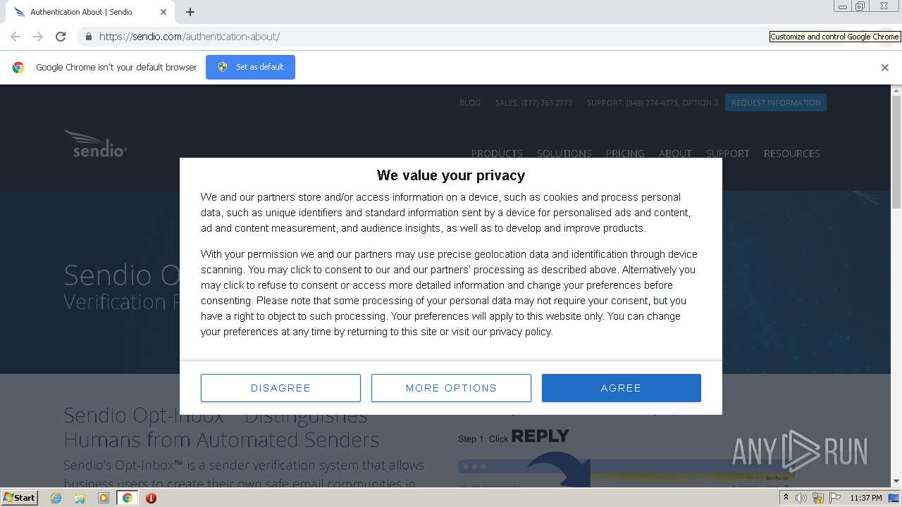 Malware analysis http://www.sendio.com/authentication-about Malicious activity | ANY.RUN ...