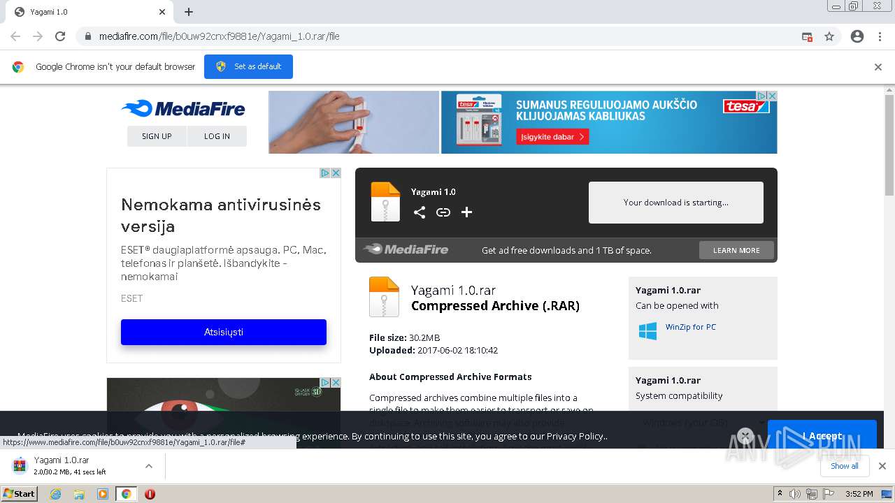 Malware analysis https://www.mediafire.com/file/b0uw92cnxf9881e/Yagami_1.0.rar/file Malicious ...