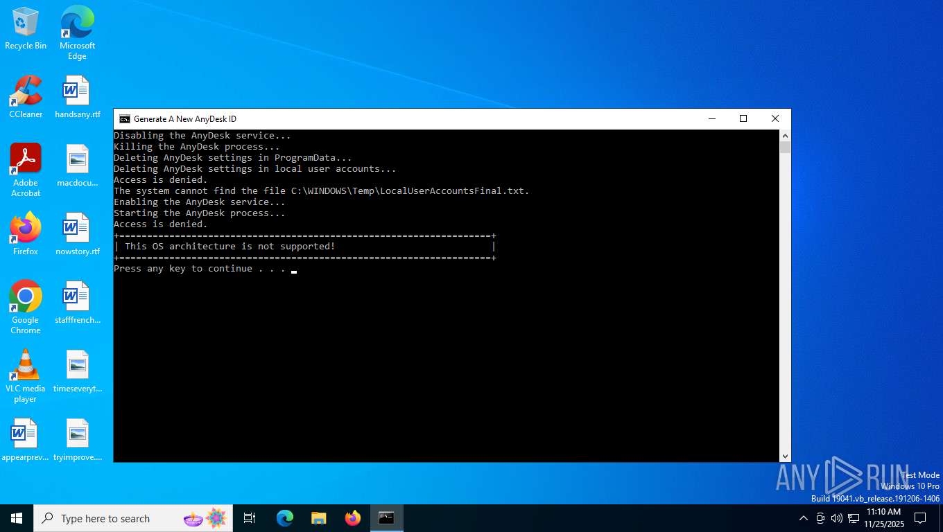 Malware analysis TEST-TEST.bat Malicious activity | ANY.RUN - Malware ...