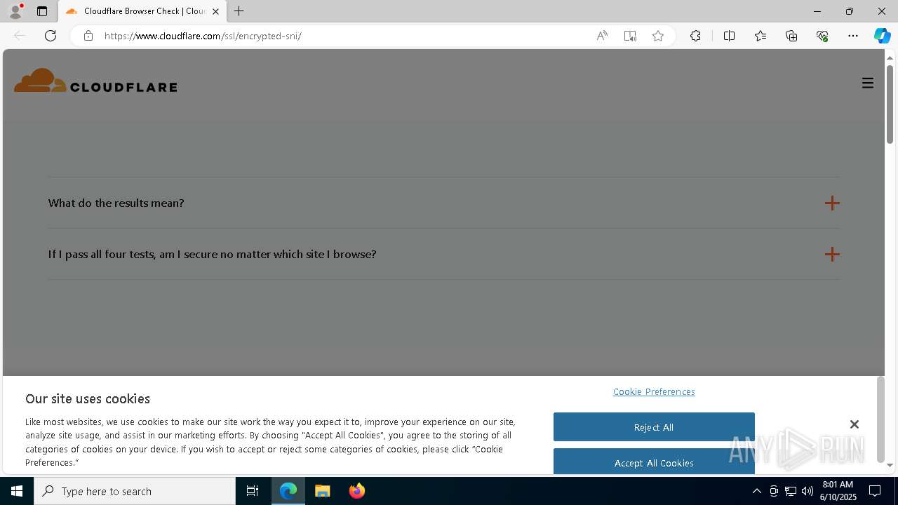 Analysis cloudflare-ech.com No threats detected - Interactive analysis ANY.RUN