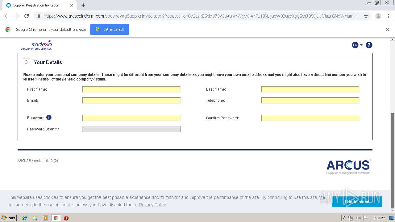 Malware analysis https://www.arcusplatform.com/sodexo/srgSupplierInvite.aspx?Request ...