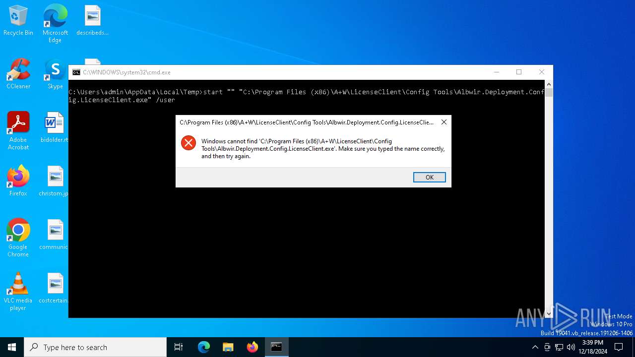 Malware analysis 2-U.Actualizar_licencia_A+W.bat No threats detected ...