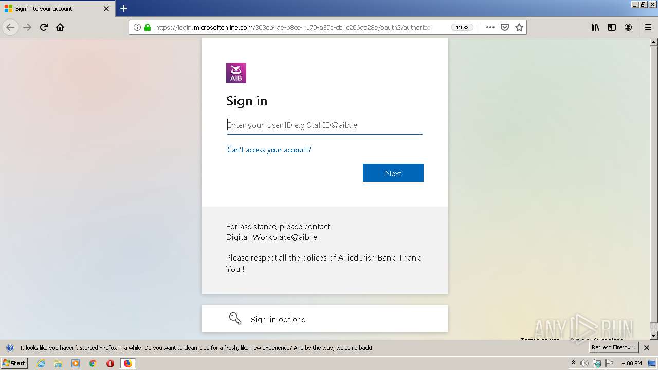 Malware analysis https://login.microsoftonline.com/303eb4ae-b8cc-4179-a39c-cb4c266dd28e/oauth2 ...