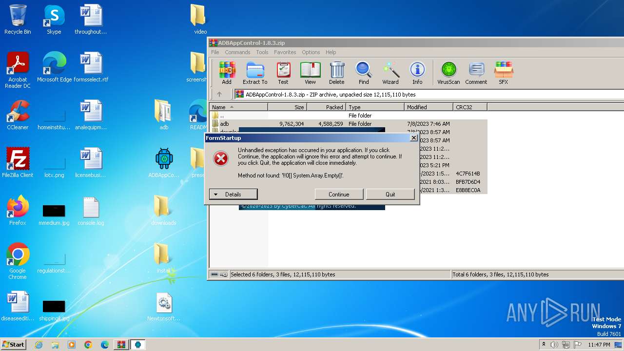 Malware Analysis Adbappcontrol-1.8.3.zip Malicious Activity