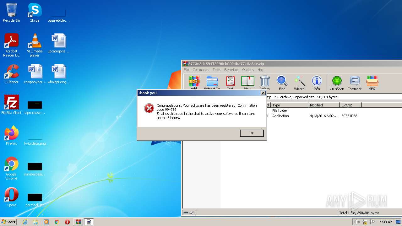 Malware Analysis 2773e3dc59472296cb0024ba7715a64e.zip Malicious