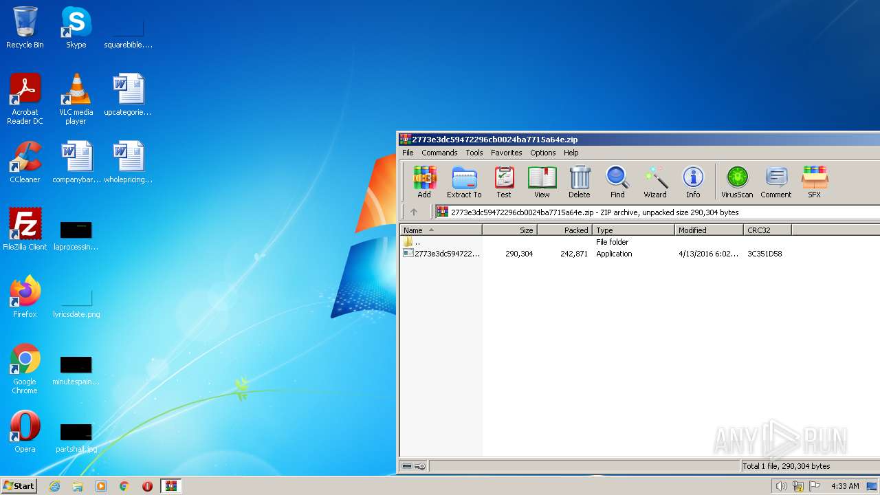 Malware Analysis 2773e3dc59472296cb0024ba7715a64e.zip Malicious 