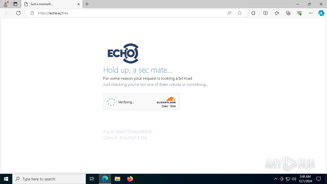Malware analysis https://echo.ac/free Malicious activity | ANY.RUN - Malware Sandbox Online