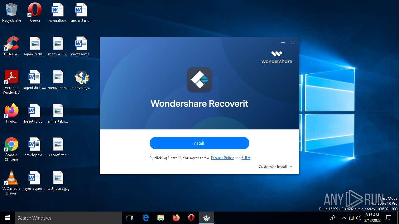 Malware Analysis Recoverit Setup Full4174.exe Malicious Activity 