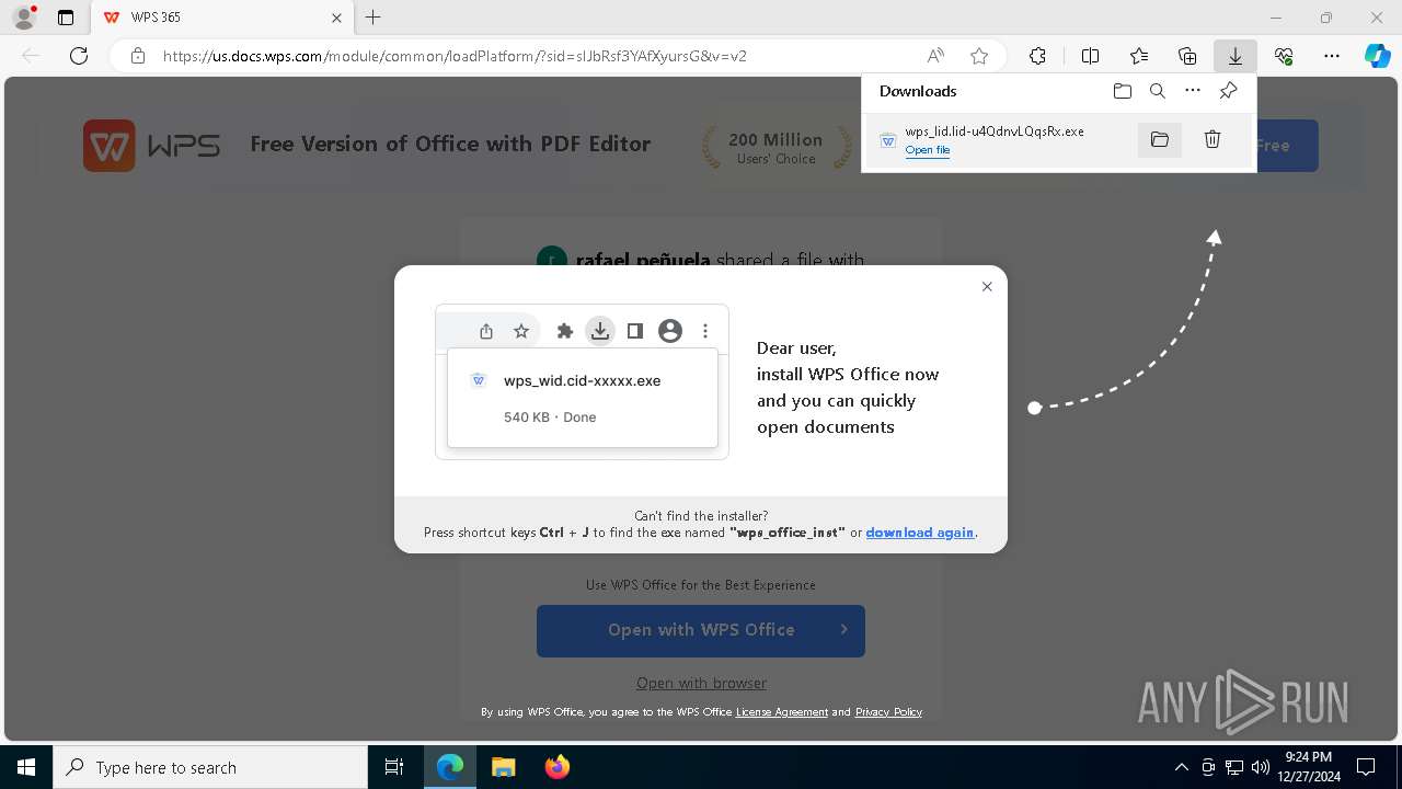 Malware analysis https://us.docworkspace.com/d/sIJbRsf3YAfXyursG Malicious activity | ANY.RUN ...
