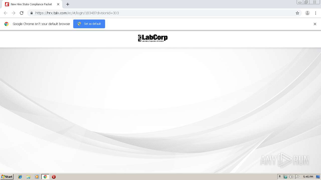 Malware analysis https://hrx.talx.com/HRX/EmploymentCenter/default.aspx ...
