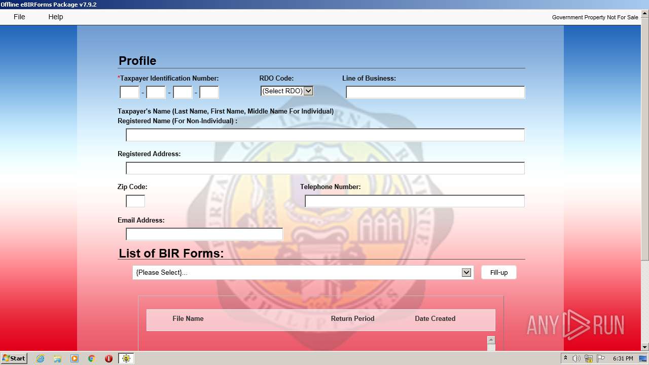 Malware analysis ebirforms_package_v7.9.2.zip Malicious activity | ANY ...