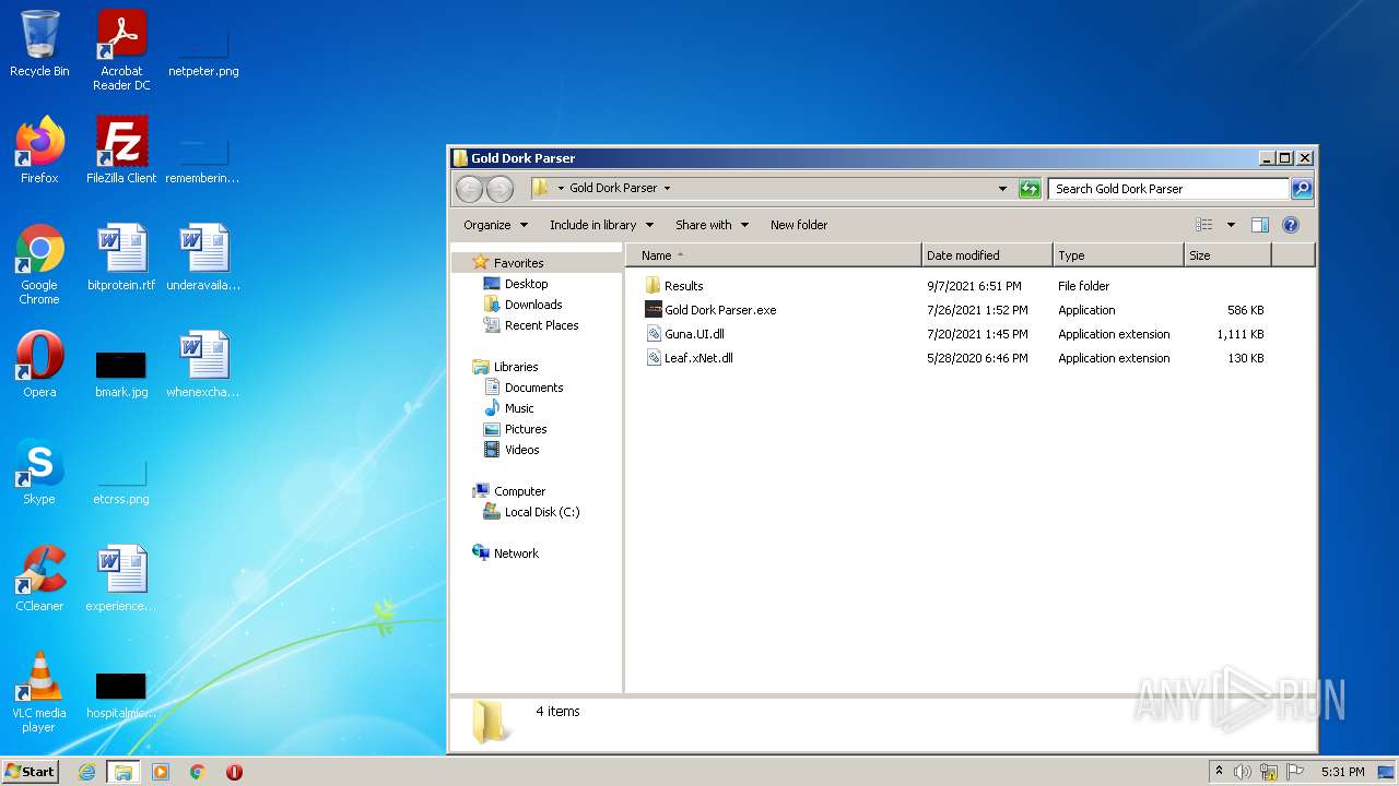 Malware Analysis Gold Dork Parser.rar Malicious Activity