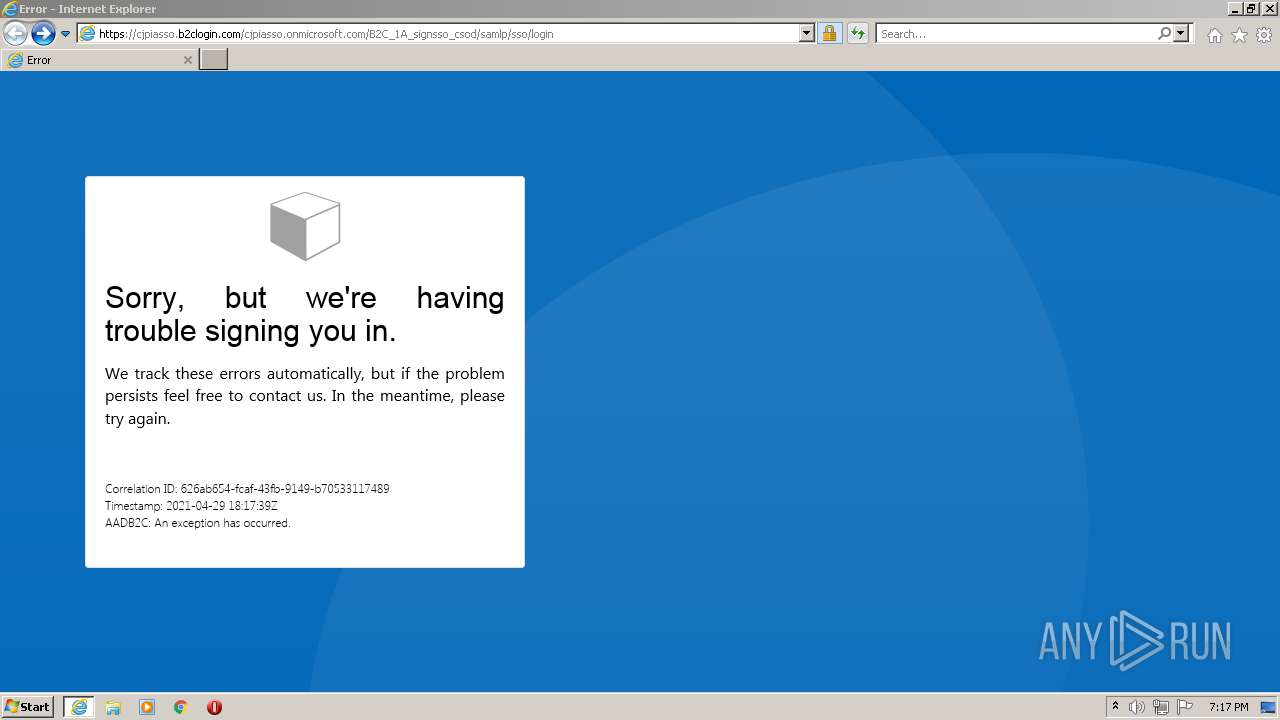 Malware analysis https://cjpia.csod.com/samldefault.aspx?ouid=2 Malicious activity | ANY.RUN ...