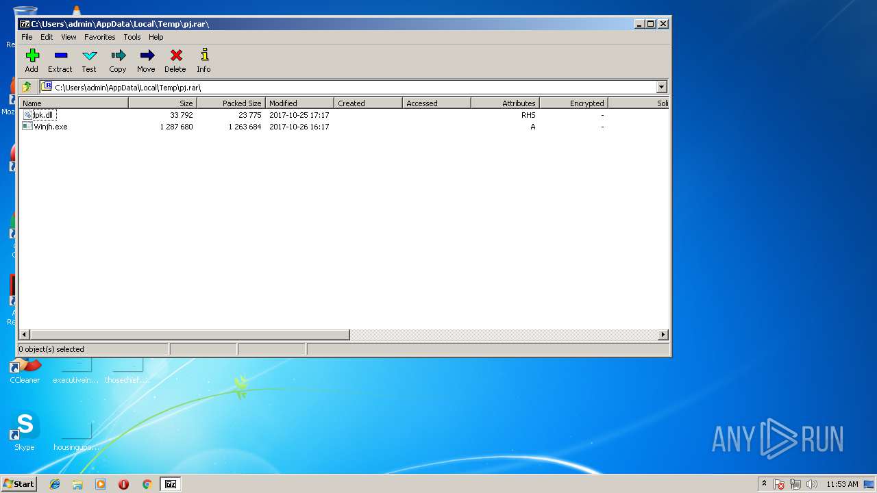Malware analysis pj.rar Malicious activity | ANY.RUN - Malware Sandbox Online