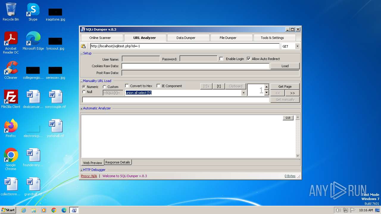 Analysis SQLi Dumper.exe (MD5: D3C358F1785594FB5619CDA521B9FF04 ...