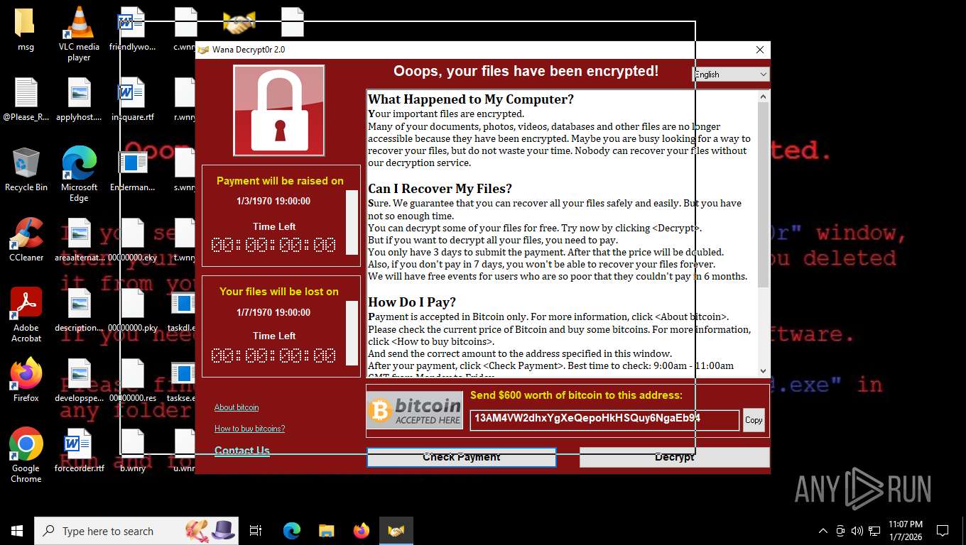 Malware analysis Endermanch@WannaCrypt0r.exe Malicious activity | ANY ...
