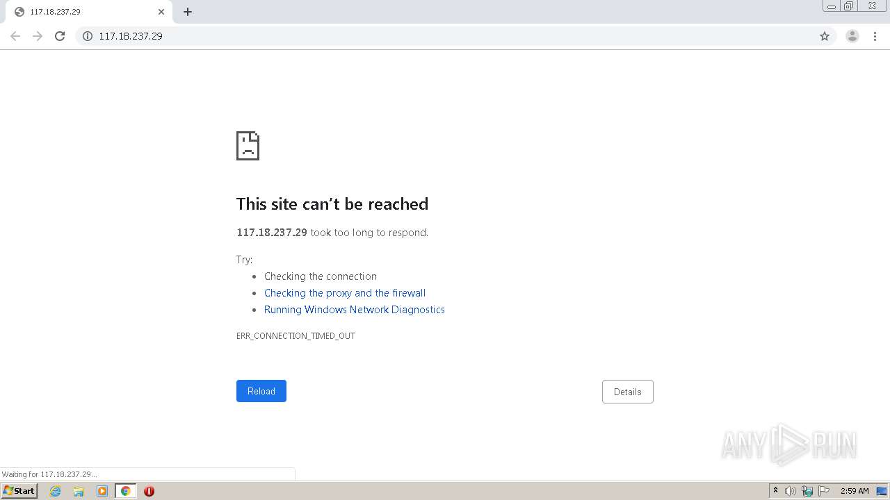 Malware analysis http://117.18.237.29 No threats detected | ANY.RUN ...