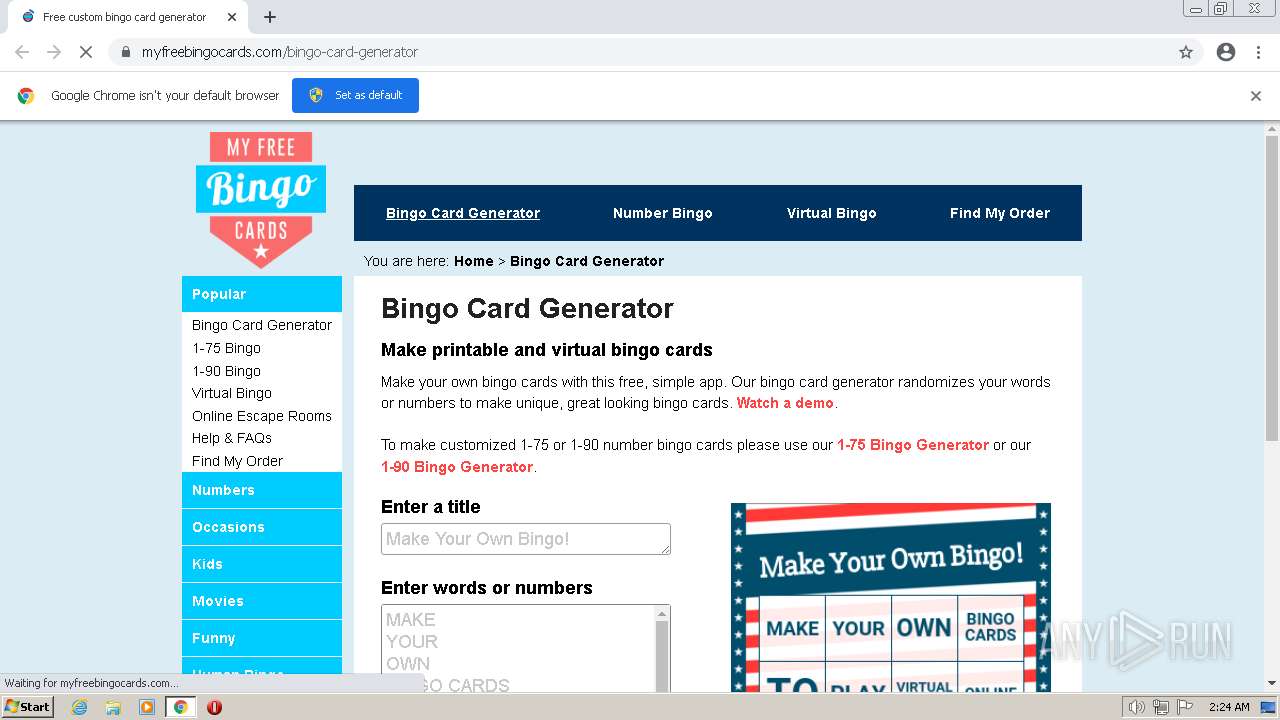 Malware Analysis Https: Myfreebingocards.com Bingo-card-generator