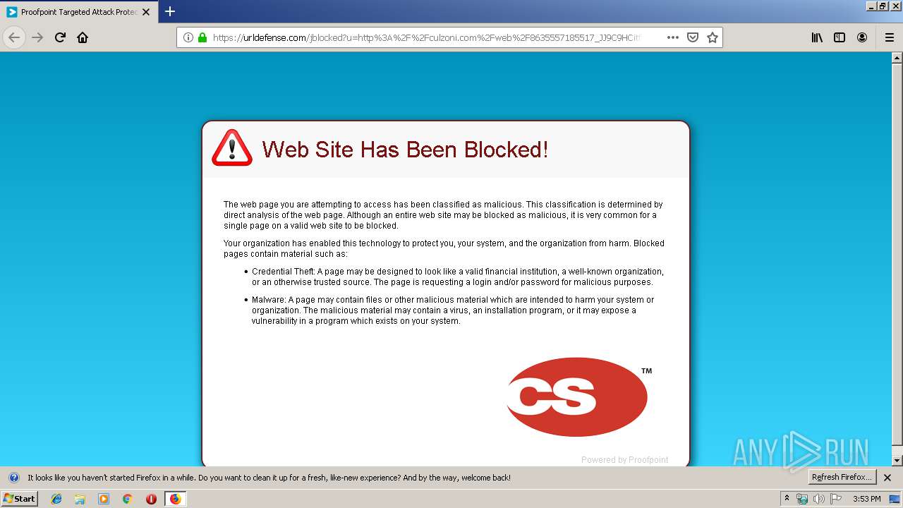 Malware analysis https://urldefense.com/v3/__http://culzoni.com/web/8635557185517 ...