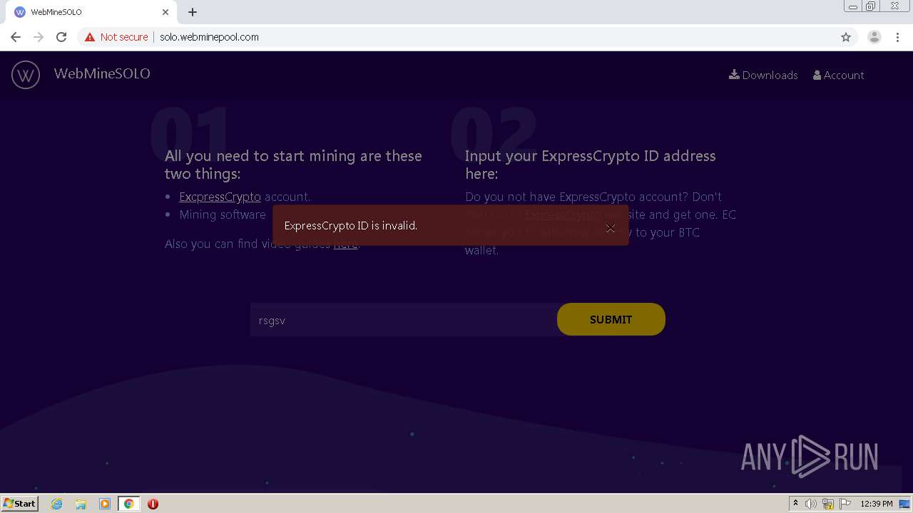 Analysis http://www.webminepool.com No threats detected - Interactive analysis ANY.RUN