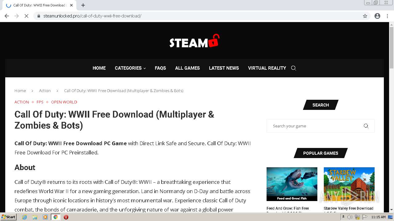 Malware analysis https://steamunlocked.pro/?s=call+of+duty+wwii ...