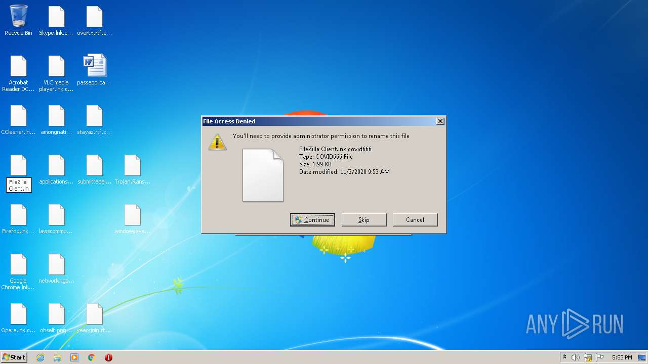 Malware analysis Trojan.Ransom.Covid-666.zip Malicious activity | ANY ...