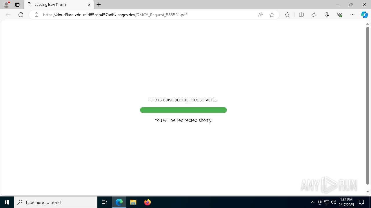 Analysis https://cloudflare-cdn-mld85cgb457adbk.pages.dev/DMCA_Request ...
