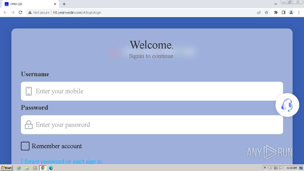 Malware analysis h5.yesinvestiin.com No threats detected | ANY.RUN ...