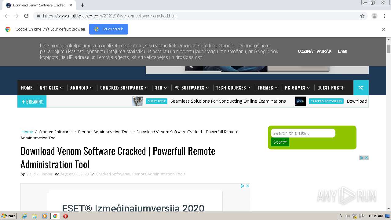 Malware analysis https://www.majidzhacker.com/2020/08/venom-software ...