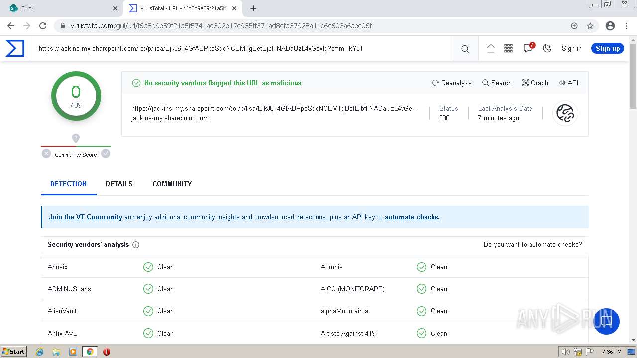 Malware analysis https://jackins-my.sharepoint.com/:o:/p/lisa/EjkJ6 ...