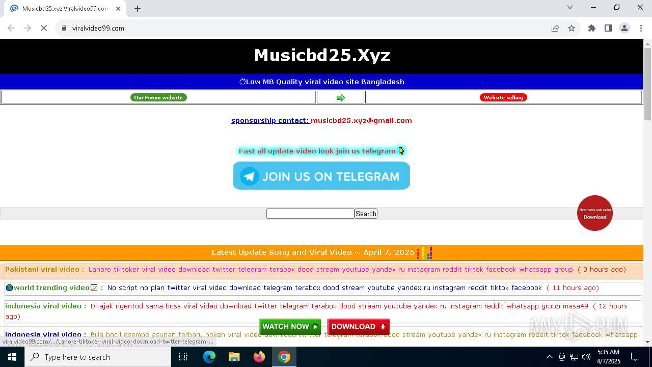 Malware analysis musicbd25.xyz Malicious activity | ANY.RUN - Malware ...