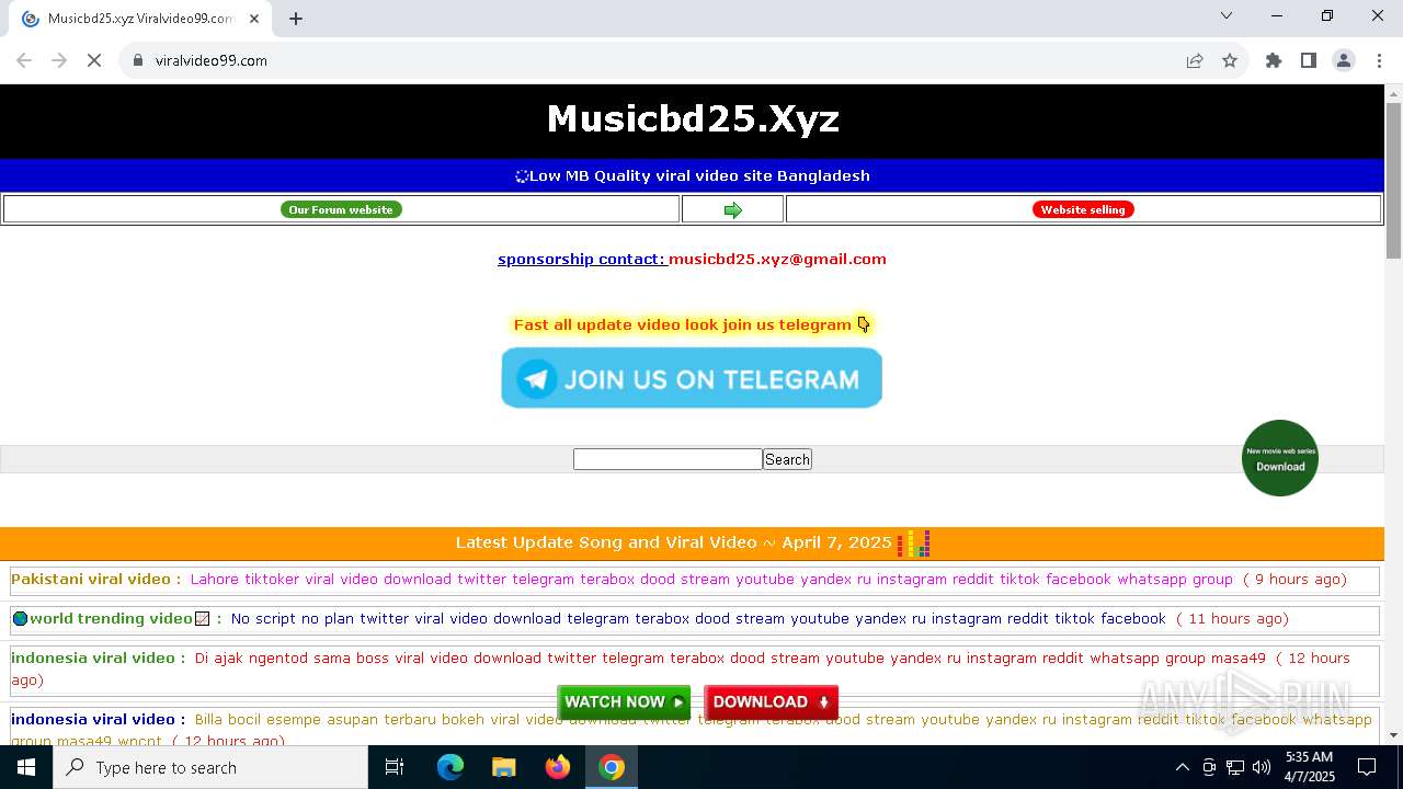 Malware analysis musicbd25.xyz Malicious activity | ANY.RUN - Malware ...