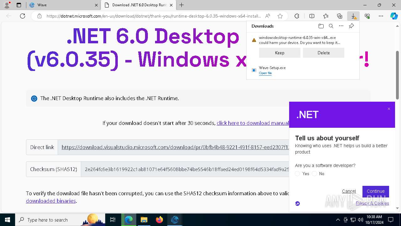 Malware analysis getwave.gg Malicious activity | ANY.RUN - Malware Sandbox Online
