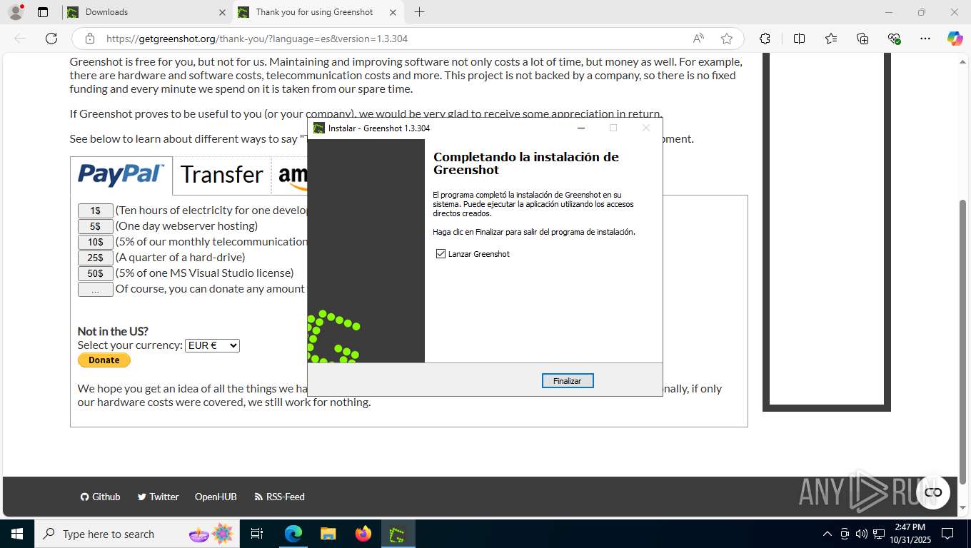 Malware analysis getgreenshot.org No threats detected | ANY.RUN ...
