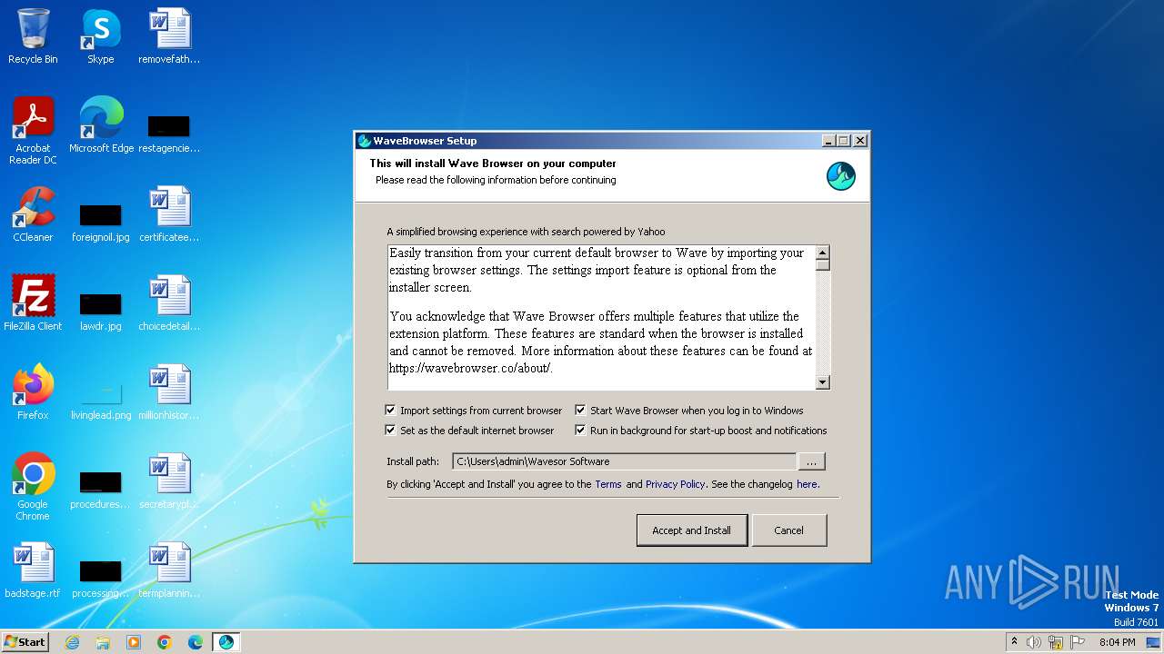 Malware analysis Wave Browser.exe Malicious activity | ANY.RUN ...