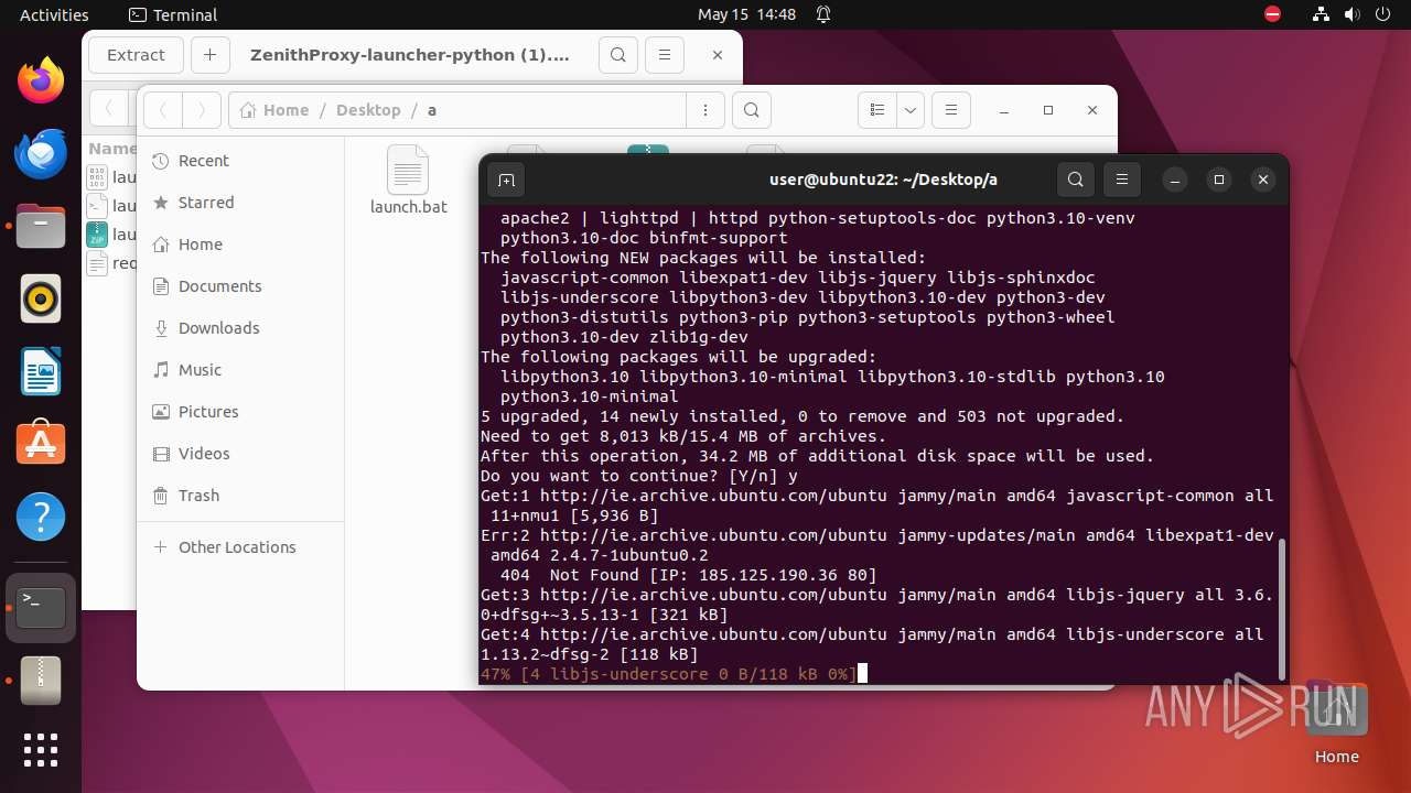 Analysis ZenithProxy-launcher-python (1).zip (MD5: DFBB3384B383F20D6893B5975B11446A) Malicious ...