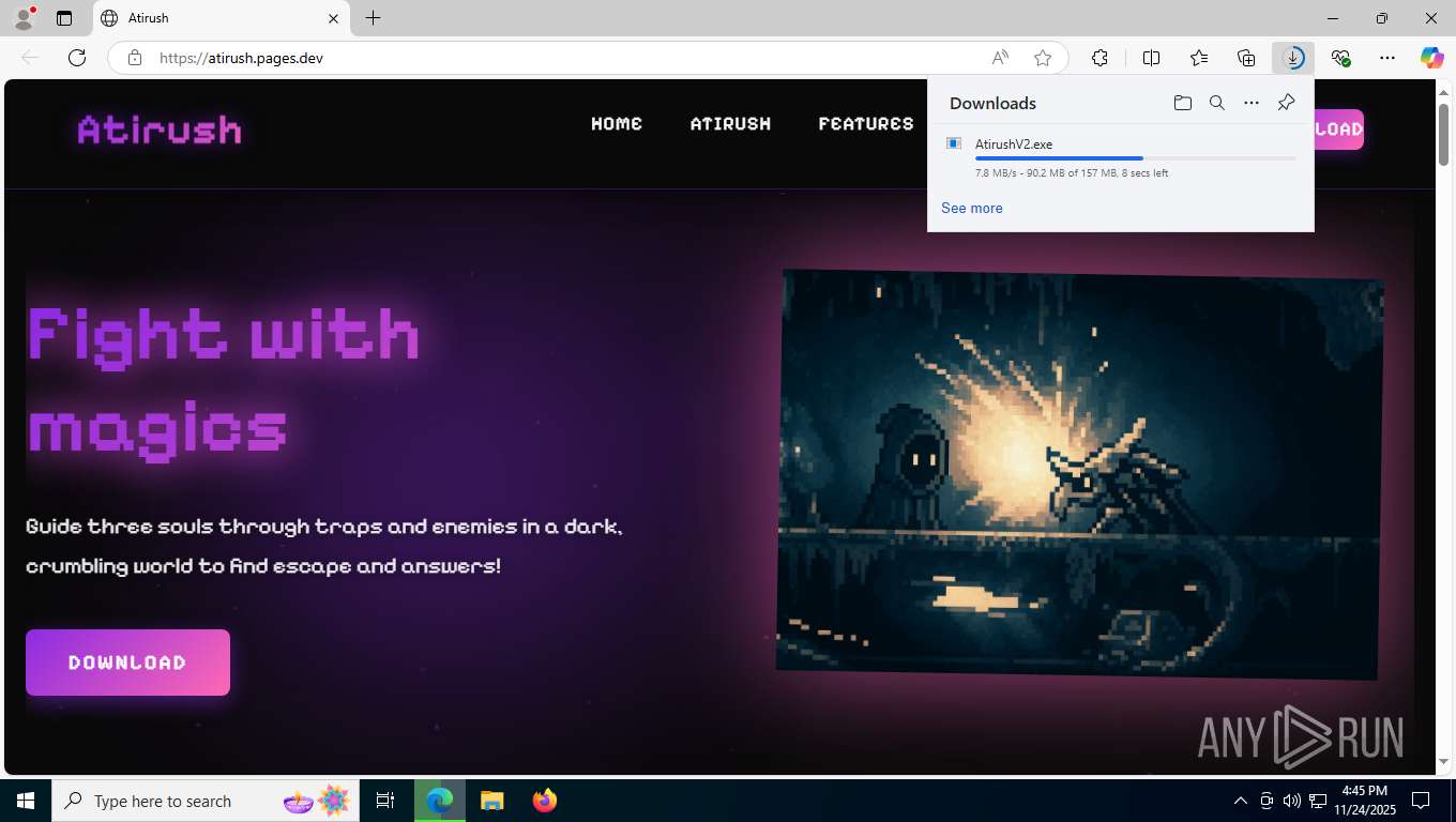 Malware analysis https://atirush.pages.dev/ Malicious activity | ANY.RUN - Malware Sandbox Online