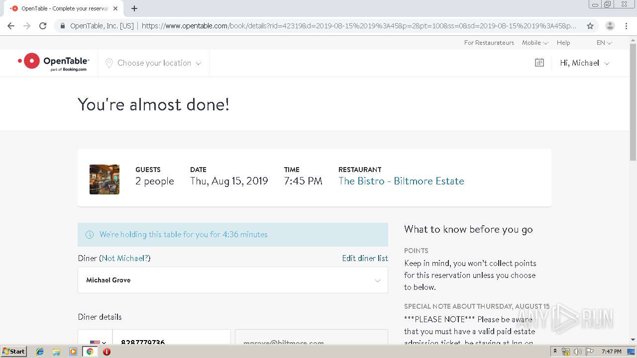 Analysis https://concierge.opentable.com Malicious activity ...