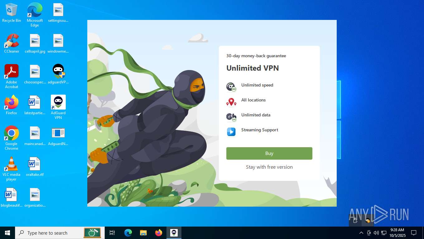 Malware analysis adguardVPNInstaller.exe Malicious activity | ANY.RUN ...