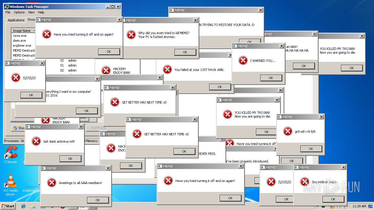 Malware analysis MEMZ-Destructive.exe Malicious activity | ANY.RUN ...