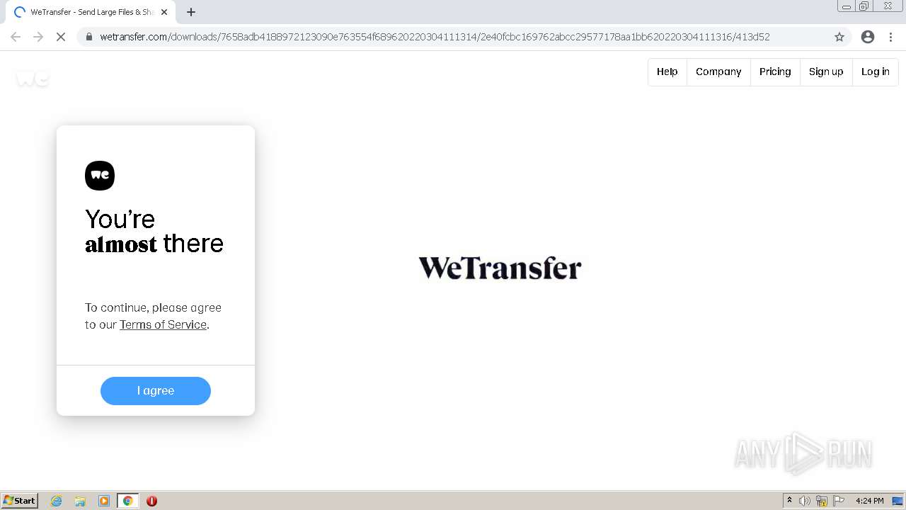 Malware analysis https://wetransfer.com/downloads ...