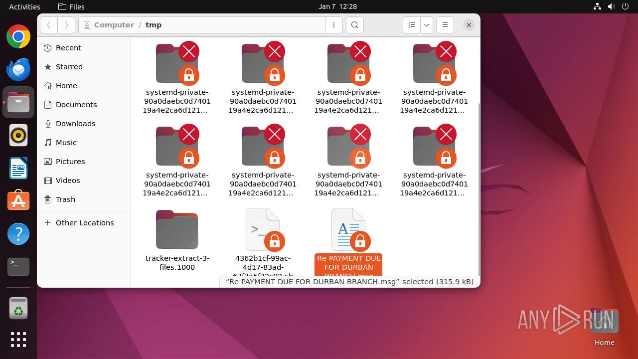 Malware analysis Re PAYMENT DUE FOR DURBAN BRANCH.msg No threats ...