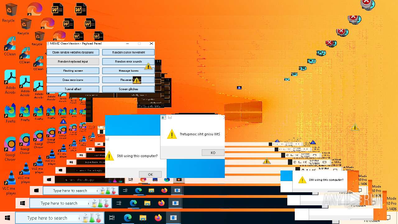 Malware analysis MEMZ-Clean.exe Malicious activity | ANY.RUN - Malware Sandbox Online