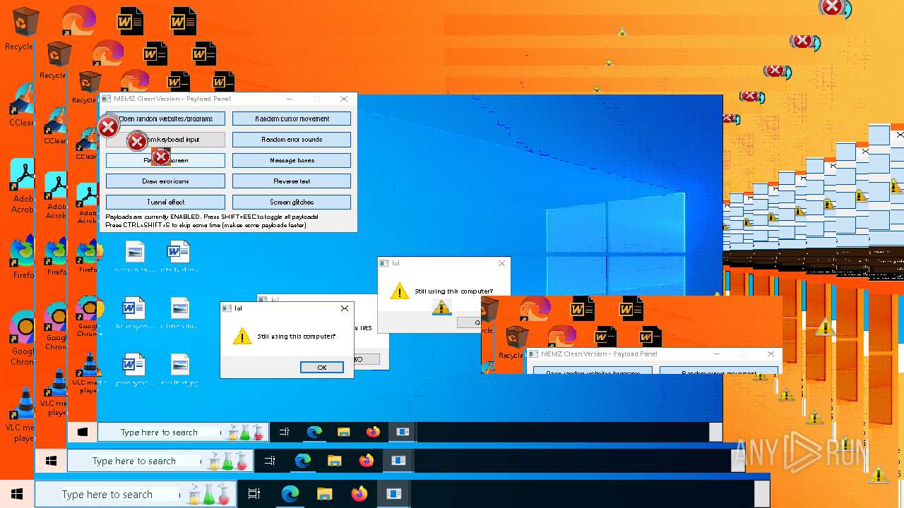 Malware analysis MEMZ-Clean.exe Malicious activity | ANY.RUN - Malware Sandbox Online